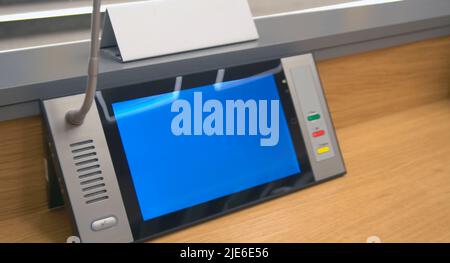 Voting room, conference room, electronic voting system Stock Photo - Alamy