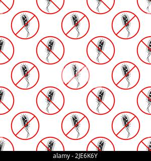 No Bacteria Icon Seamless Pattern, Antibacterial Icon Vector Art ...