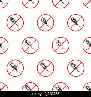 No Bacteria Icon Seamless Pattern, Antibacterial Icon Vector Art ...