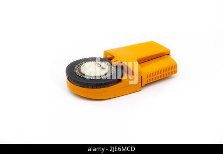 vintage plastic product orange Dymo labelling machine Stock Photo - Alamy