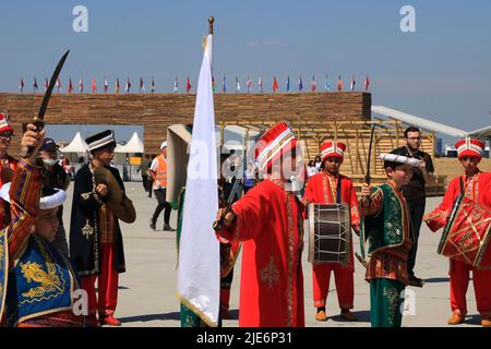 Ottoman military Young Mehter Band during concert of ETNOSPOR Feast at ...