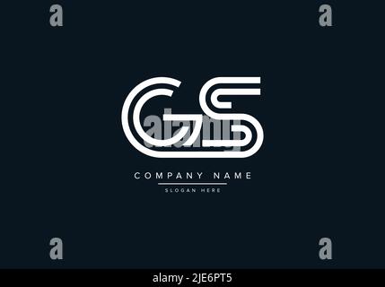G, S, GS Initial letter logo. Alphabet GS Handwritten Signature logo ...