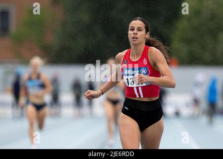 Camille Laus pictured in action during during the final of the 4x400m ...