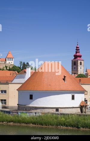 Slovenia, Ptuj, Drava Tower, Castle Stock Photo - Alamy