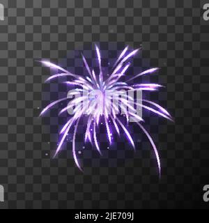 Festive firework in purple colours on transparent background Stock ...
