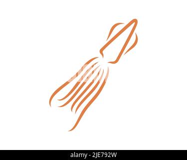 Squid silhouette icon. Sea creature. Editable vector Stock Vector Image ...
