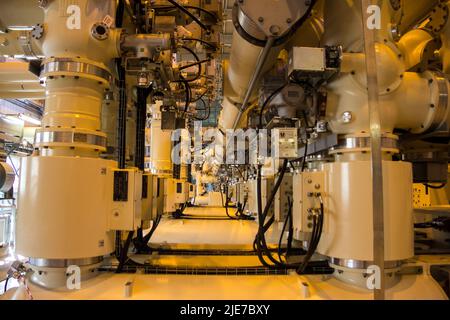 Complex gas-insulated switchgear inside Nuclear Power Plant Stock Photo ...