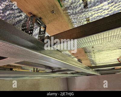 Drywall frame assembled for new house under construction ceilings Stock ...