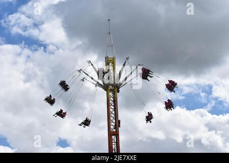 A very high chair carousel at the fun fair at West Park Wolverhampton ...
