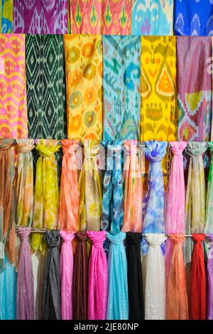 Examples of the many traditional ikat fabric, textile designs in silk ...