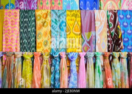 Examples of the many traditional ikat fabric, textile designs in silk ...