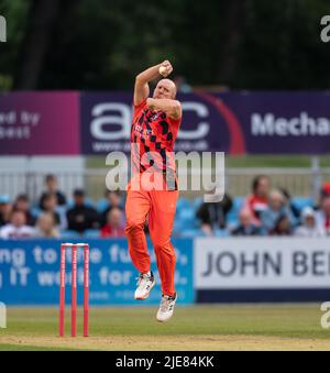 Luke Wells of Lancashire Lightning at Lancashire Cricket Media Day at ...