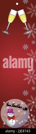 Christmas Happy New Year vertical greeting. Pastel blue green pink ...