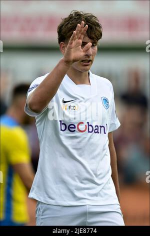 Genk's Mika Godts pictured during a friendly soccer match between ...