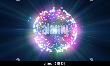 cell particle light ray color, illustration render Stock Photo - Alamy