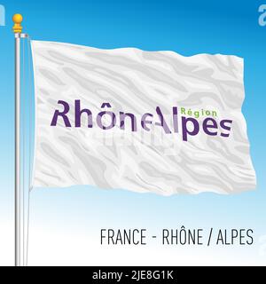 Auvergne, Rhone, Alpes regional flag, France, vector illustration Stock ...