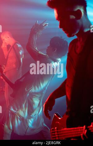 Gary Numan performing live on stage at the Royal Festival Hall in ...