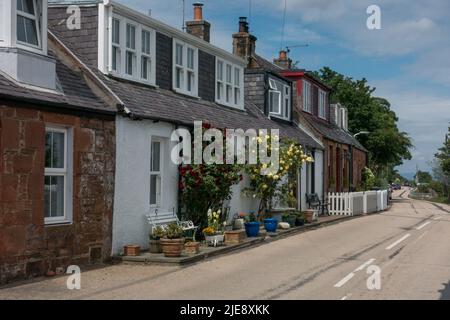 The charming village of Corrie on the Isle of Arran's east coast Stock ...