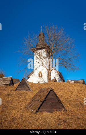 The village Marincek with Church of St. Martin , Slovakia, Europe Stock ...