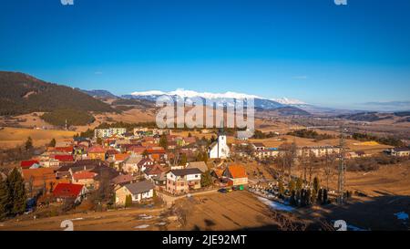 The village Marincek with Church of St. Martin , Slovakia, Europe Stock ...
