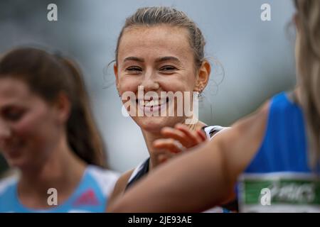 APELDOORN - Athlete Nadine Visser during the 100 meter hurdles section ...