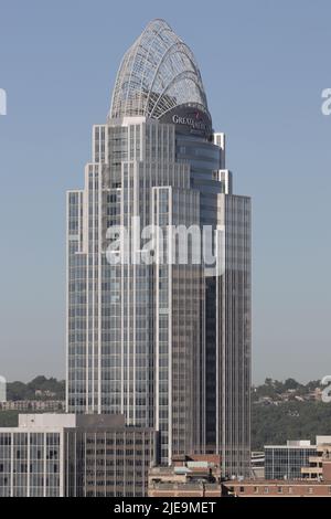 Cincinnati - Circa June 2022: Cincinnati skyline with the Great ...