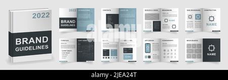 Brand Guidelines template. Brand Manual presentation mockup. Logo ...