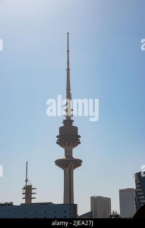 Famous landmark Liberation tower structure in Kuwait at dusk Stock ...