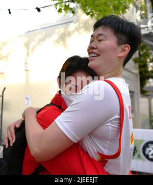 Team China celebrates with the FIBA Women's Asia Cup Trophy during the ...