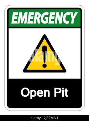 Emergency Open Pit Symbol Sign Isolate On White Background,Vector ...