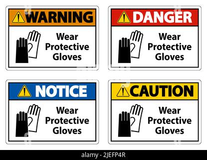 Wear protective gloves sign on white background Stock Vector Image ...