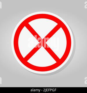 No Sign Empty Red Crossed Out Circle,Not Allowed Sign Isolate On White ...