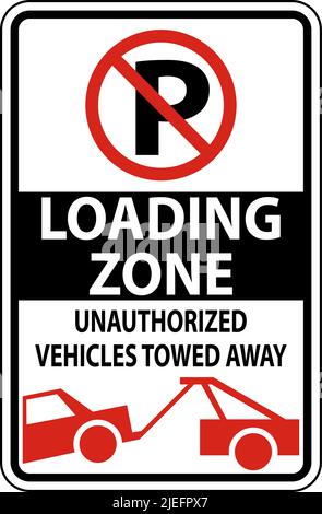 Loading area no parking notice sign. Warehouse safety signs and symbols ...