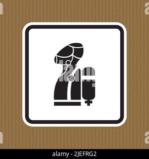 Wear SCBA (Self Contained Breathing Apparatus) Symbol On black ...