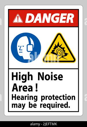 Danger Sign High Noise Area Hearing Protection May Be Required Stock ...