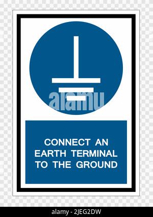 Connect An Earth Terminal To The Ground Symbol Sign Isolate on ...