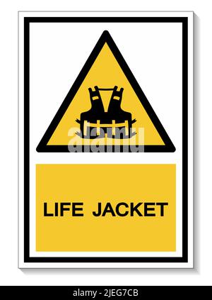 PPE Icon.Wearing a life jacket for safety Symbol Sign Isolate On White ...