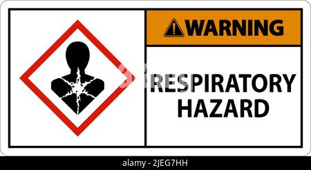 Warning Respiratory Hazard GHS Sign On White Background Stock Vector ...