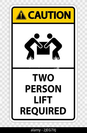Two person lift required Symbol Sign Isolate on transparent Background ...