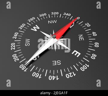 3D illustration of black colored compass, front view Stock Photo - Alamy