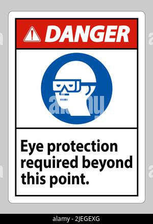 Danger sign Eye Protection Required on white background Stock Vector ...