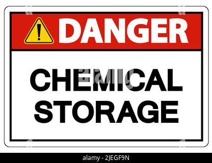 Danger Chemical Storage Sign On White Background Stock Vector Image ...