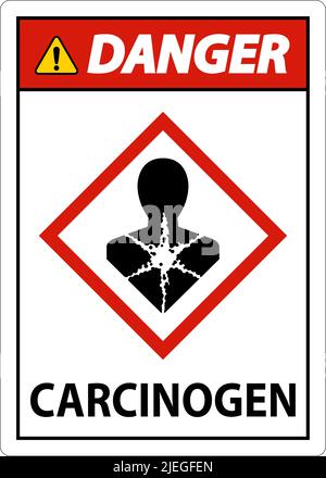 Caution Carcinogen GHS Sign On White Background Stock Vector Image ...