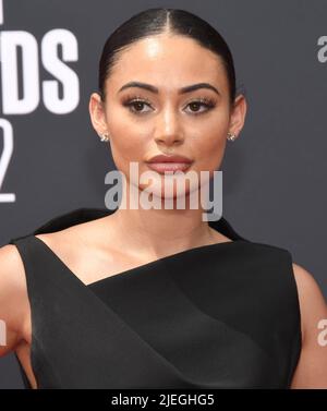 Tamera Kissen arrives at the BET Awards on Sunday, June 26, 2022, at ...