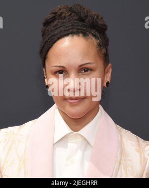 Shylo Shaner arrives at the BET Awards on Sunday, June 26, 2022, at the ...