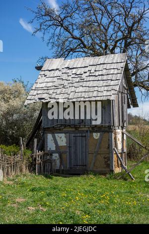 Medieval hut in sunny ambiance Stock Photo - Alamy