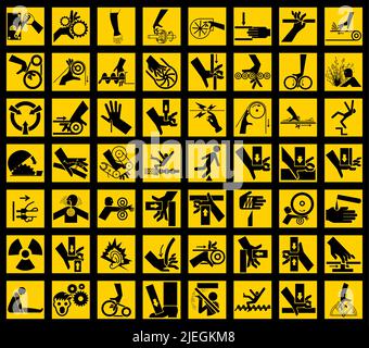 Work hazard warning sign on white background Stock Vector Image & Art ...