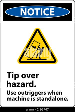 Notice Tip Over Hazard Use Outriggers Label On White Background Stock ...