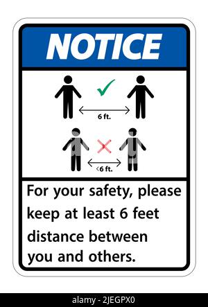 Notice Keep 6 Feet Distance,For your safety,please keep at least 6 feet ...