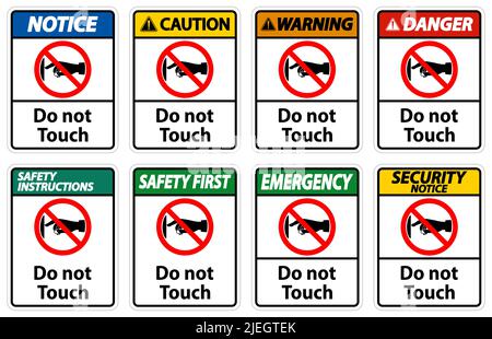 do not touch sign label on transparent background Stock Vector Image ...